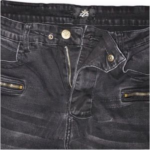 ZLZ Denim | Jeans | Zlz Black Stretch Moto Jeans 35 | Poshmark